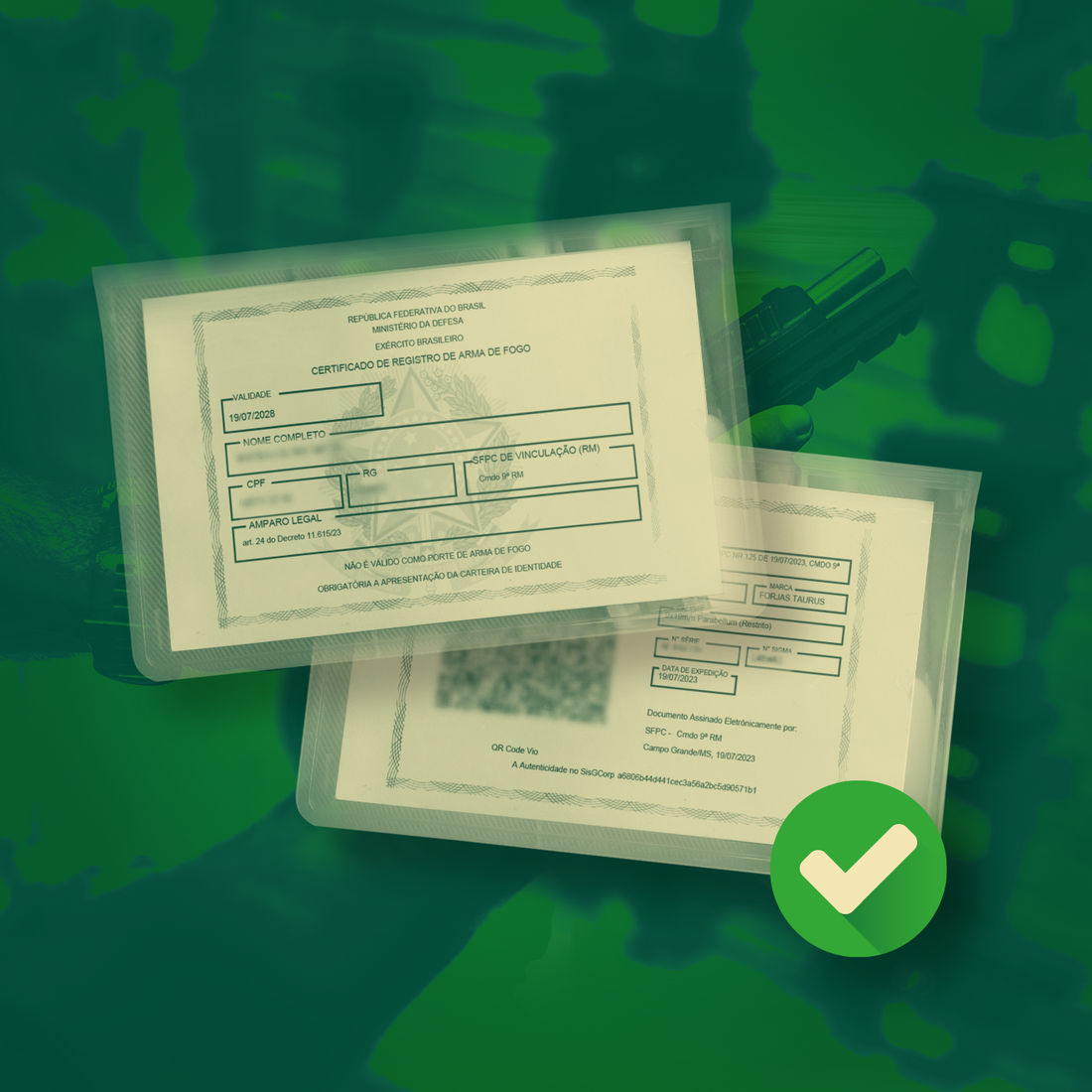 2ª Via de CRAF (Certificado de Registro de Arma de Fogo)